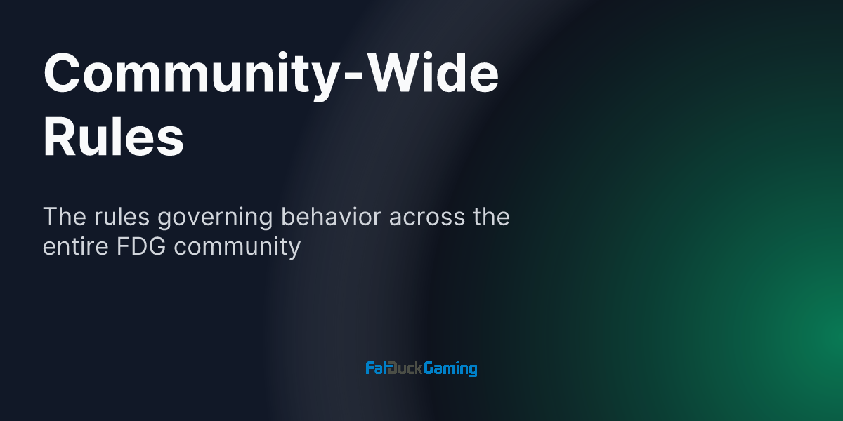 Community-Wide Rules · Fat Duck Gaming